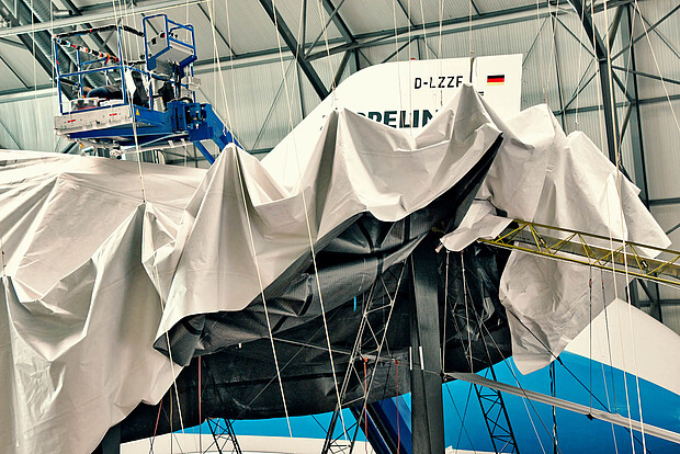 Aufbau von einem Zeppelin Luftschiff | Zeppelin NT